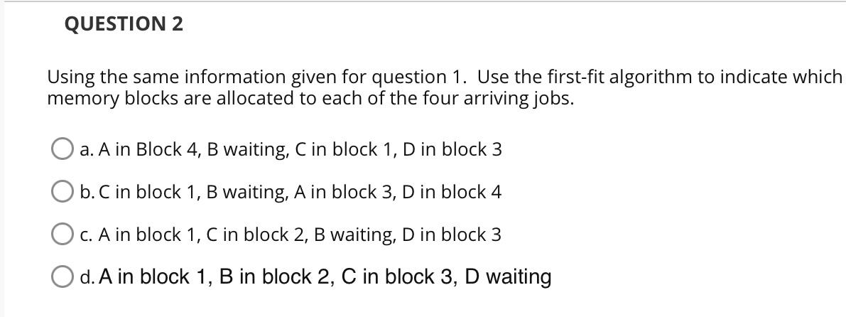 QUESTION 2 Using the same information given for | Chegg.com