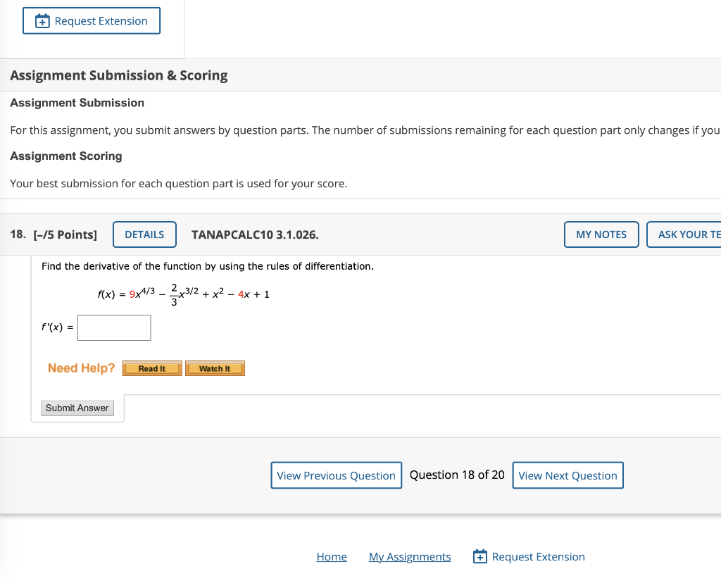 Solved # Request Extension Assignment Submission & Scoring | Chegg.com