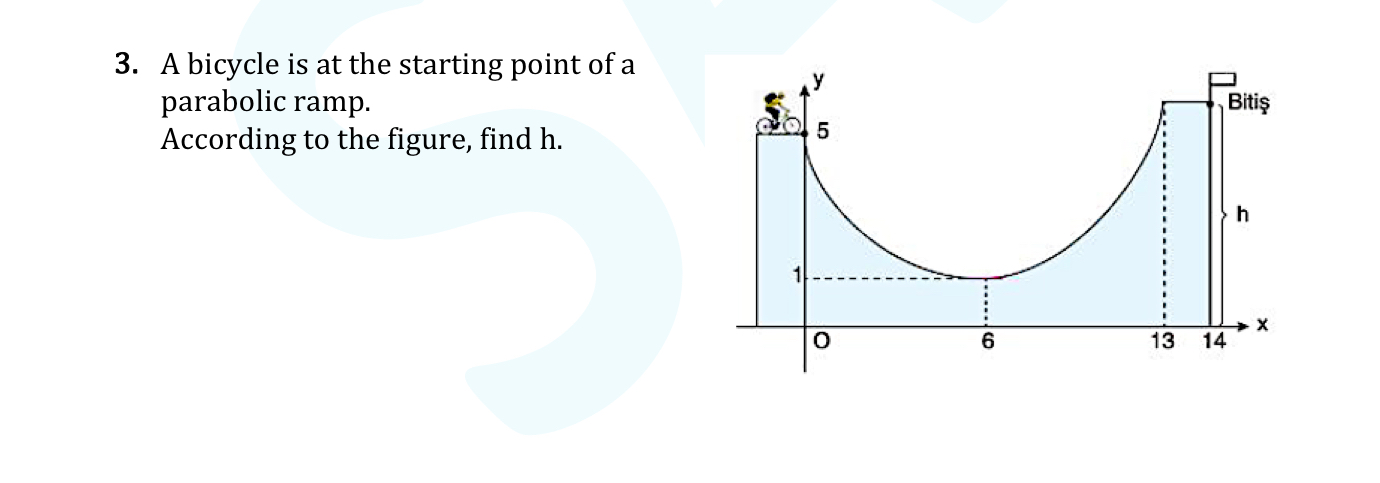 Solved 3. ﻿A bicycle is at the starting point of a parabolic | Chegg.com