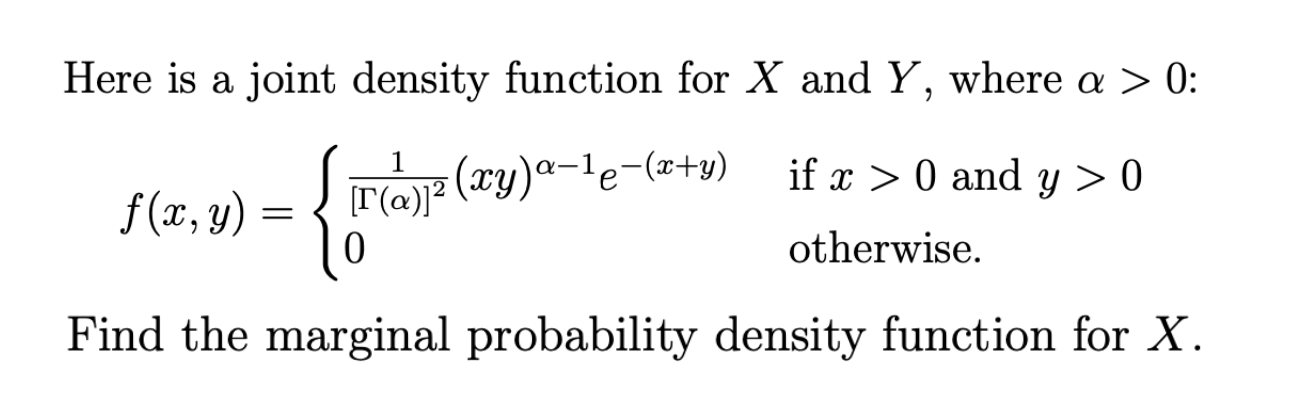 Solved Here is a joint density function for X and Y, where | Chegg.com