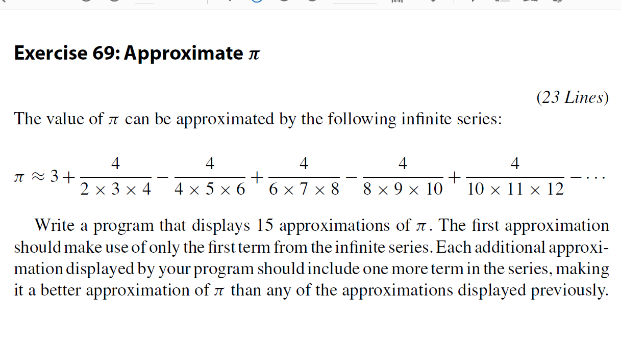 Solved Exercise 69: Approximate a (23 Lines) The value of a | Chegg.com