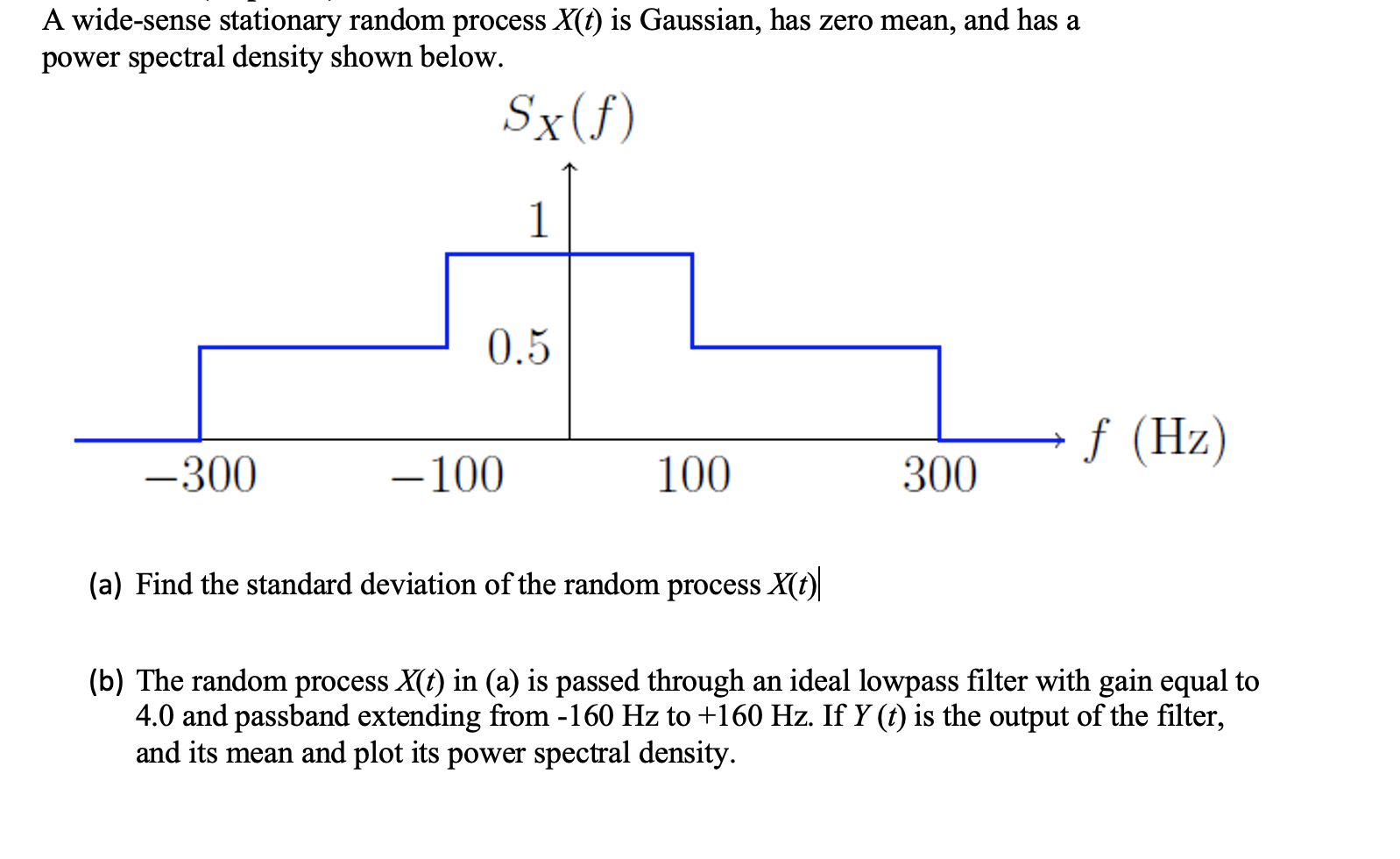 Solved A wide-sense stationary random process X(t) is | Chegg.com