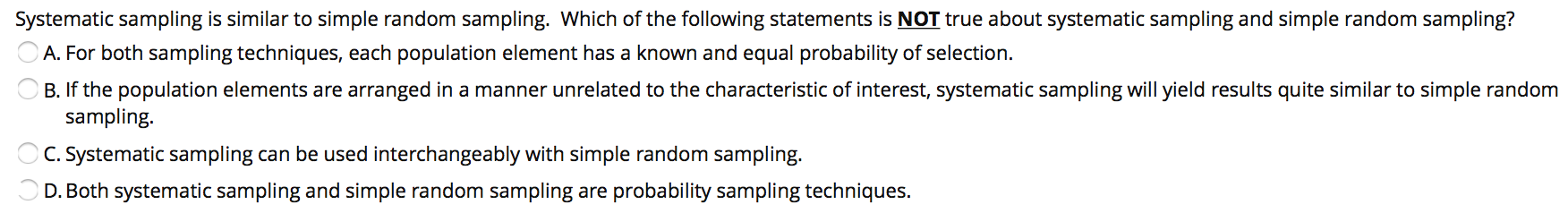 Solved Systematic sampling is similar to simple random | Chegg.com