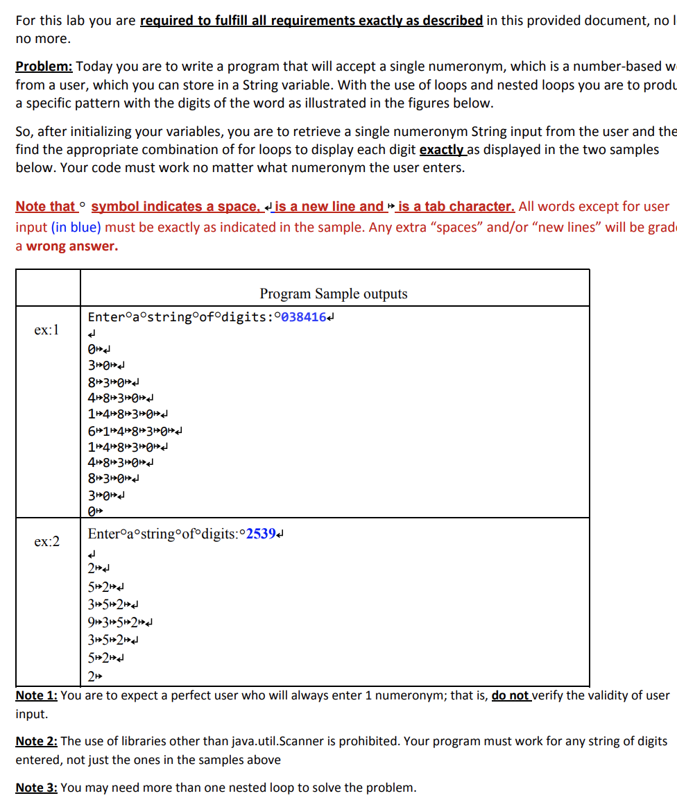 Solved For this lab you are required to fulfill all | Chegg.com