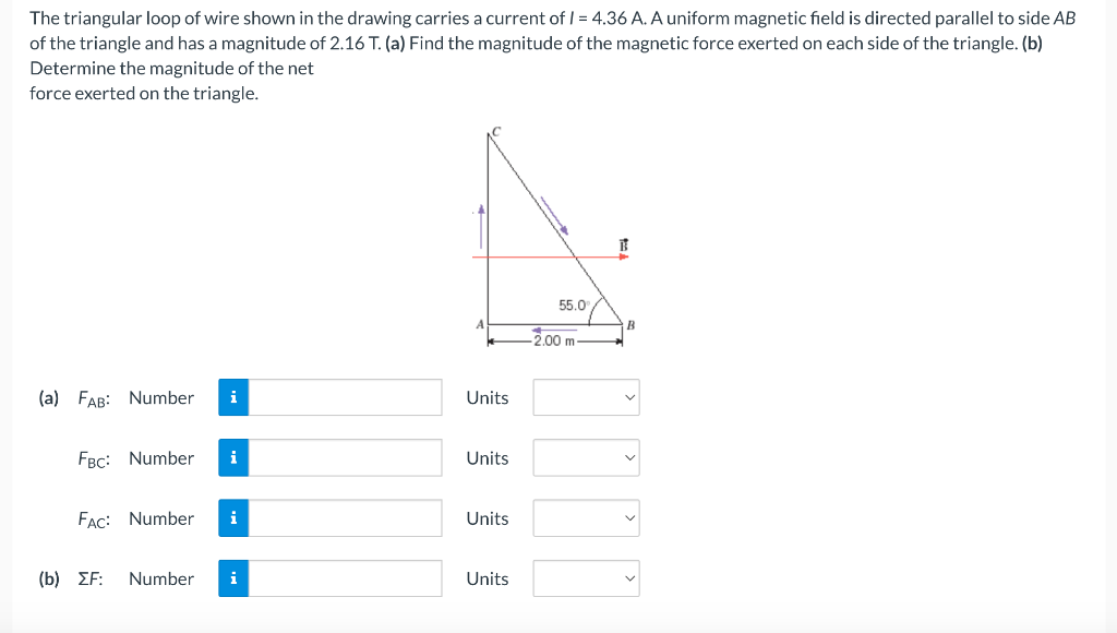 Solved The triangular loop of wire shown in the drawing | Chegg.com