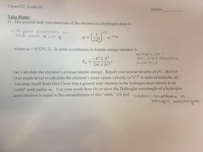 Solved The Ground State Wavefunction Of The Electron In A