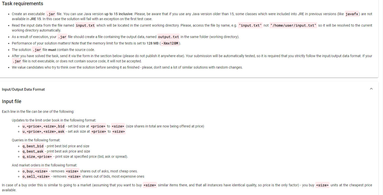 Task requirements • Create an executable .jar file. | Chegg.com