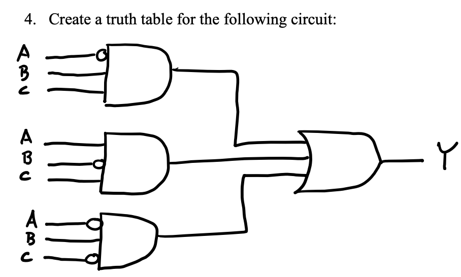 Solved 4 Create A Truth Table For The Following Circuit 