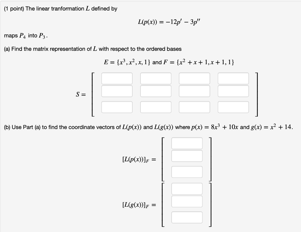 Solved The linear tranformation LL defined by | Chegg.com