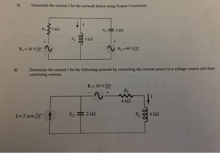 Solved 3) Determine the current I for the network below | Chegg.com