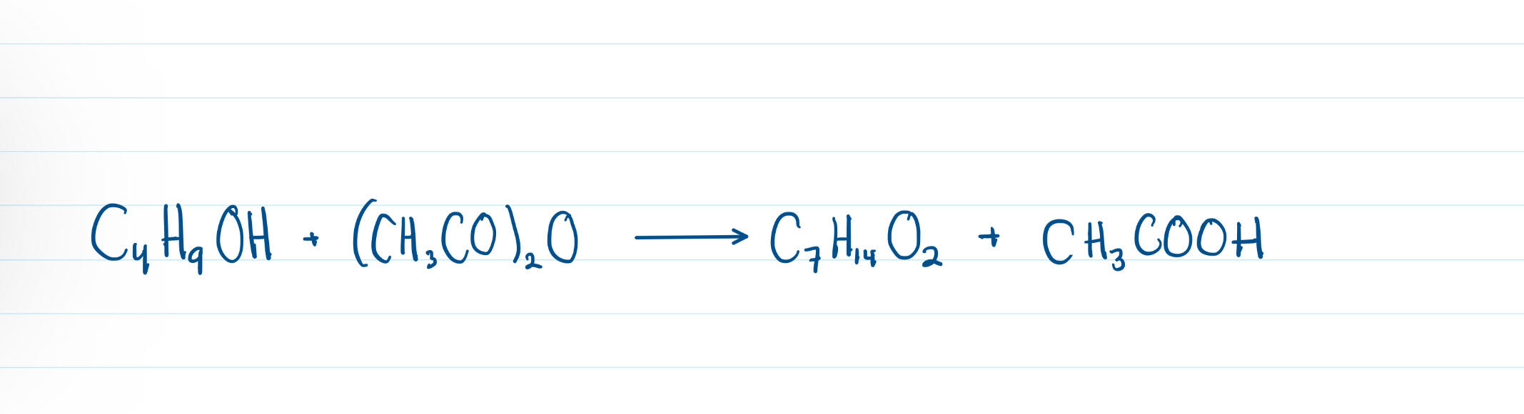 Solved C4H9OH+(CH3CO)2O=C7H14O2+CH3COOHcreate a structlar | Chegg.com