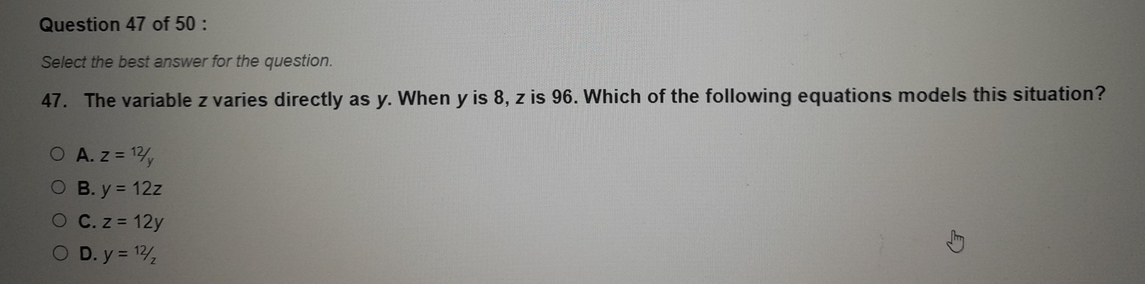 Solved Select the best answer for the question. 47. The | Chegg.com