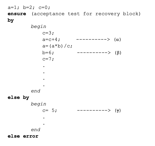 A recovery block shown below begins with the keyword | Chegg.com