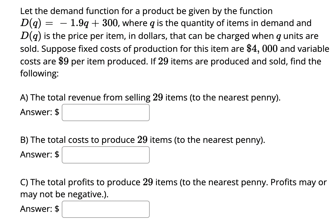 Solved Let the demand function for a product be given by the | Chegg.com