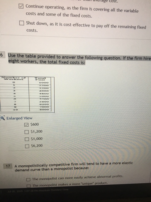 Solved Continue operating, as the firm is covering all the | Chegg.com
