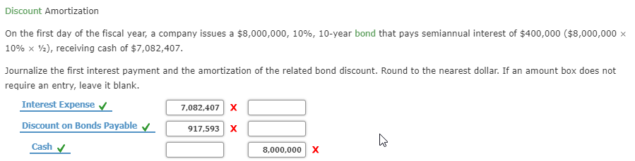 Solved Discount Amortization On the first day of the fiscal | Chegg.com