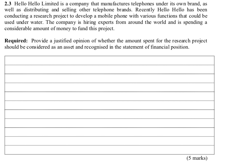 Solved 2.3 Hello Hello Limited is a company that | Chegg.com