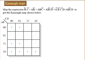 Solved Karnaugh maps Map the expression BC + AB + | Chegg.com
