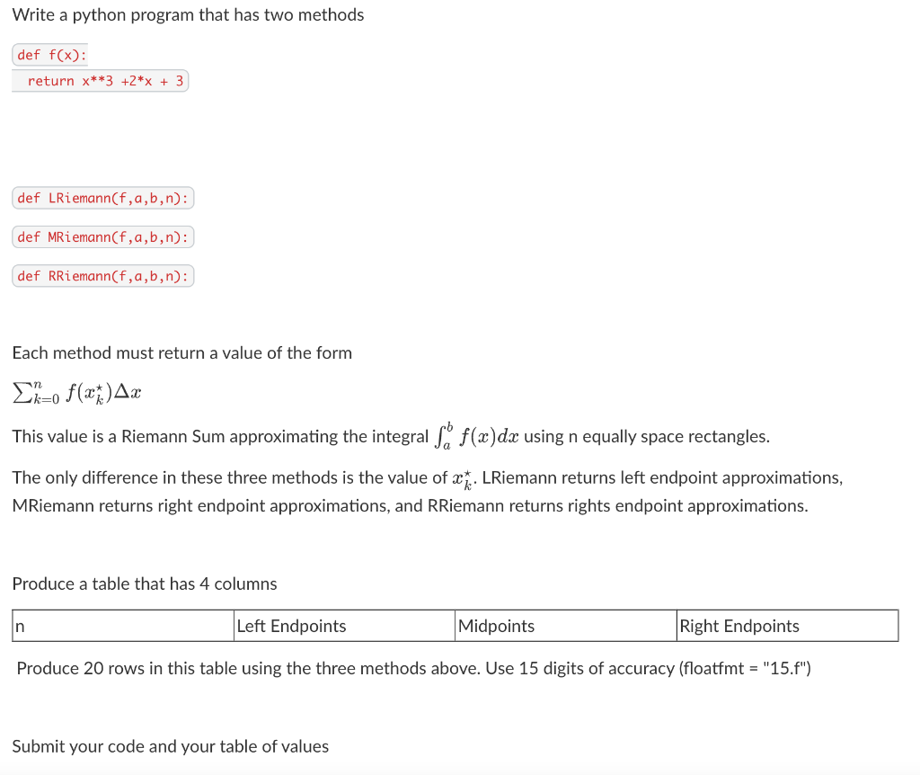 Solved Write a python program that has two methods Each | Chegg.com