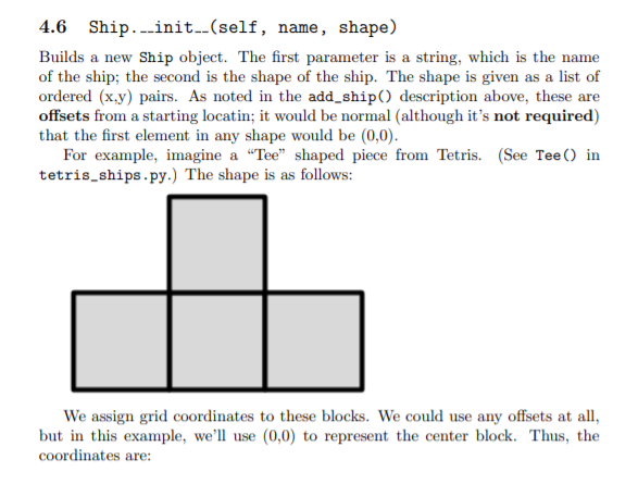 Solved 4 Program Overview In a file battleship.py, you must | Chegg.com