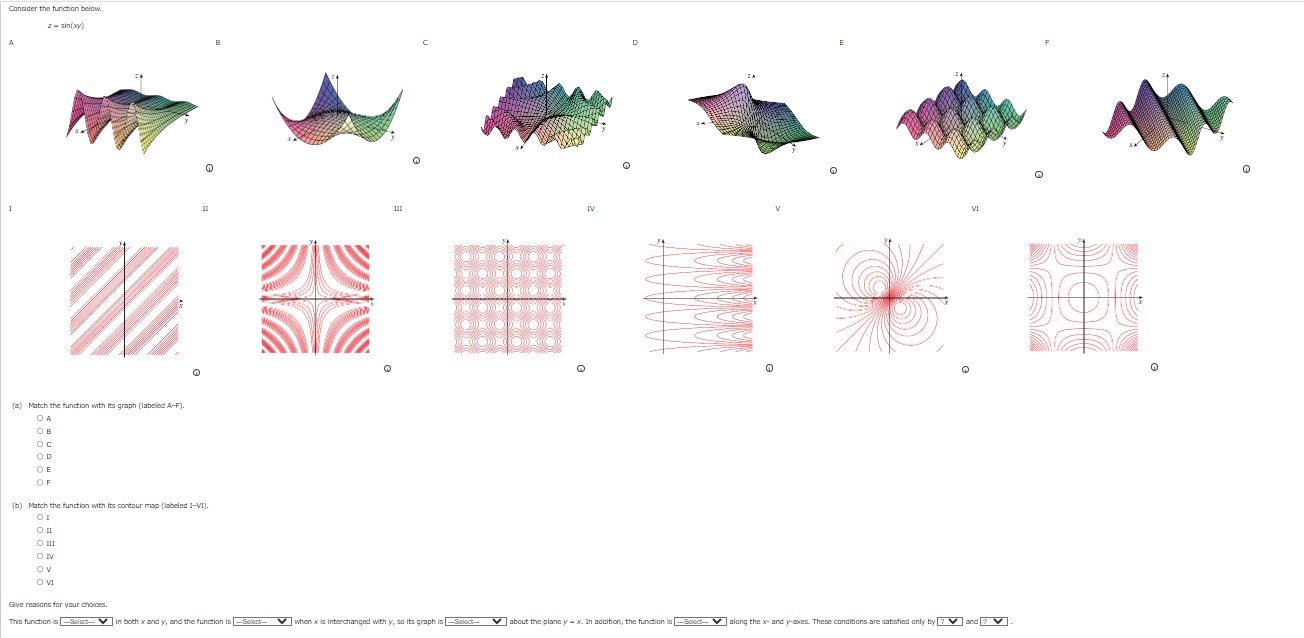 Solved Consider the function below. z=sin(xy) | Chegg.com