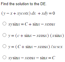 Solved Find the solution to the DE. | Chegg.com | Chegg.com