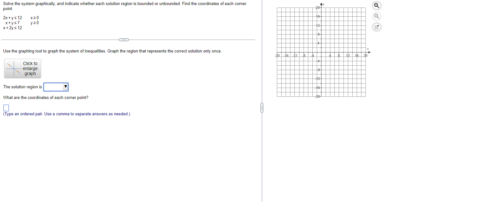 Solved Use the graphing tool to graph the system of | Chegg.com