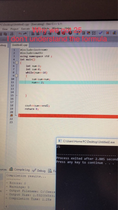 Solved Why we got 25 I don't understand the formula bug | Chegg.com