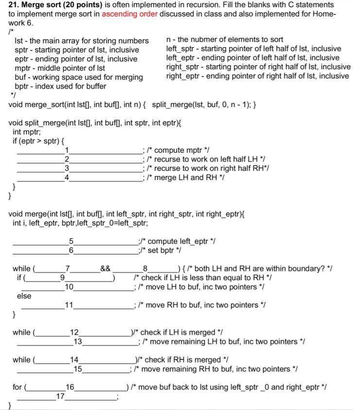 Problem 20 (Integer radix sort - 20 points): Complete | Chegg.com