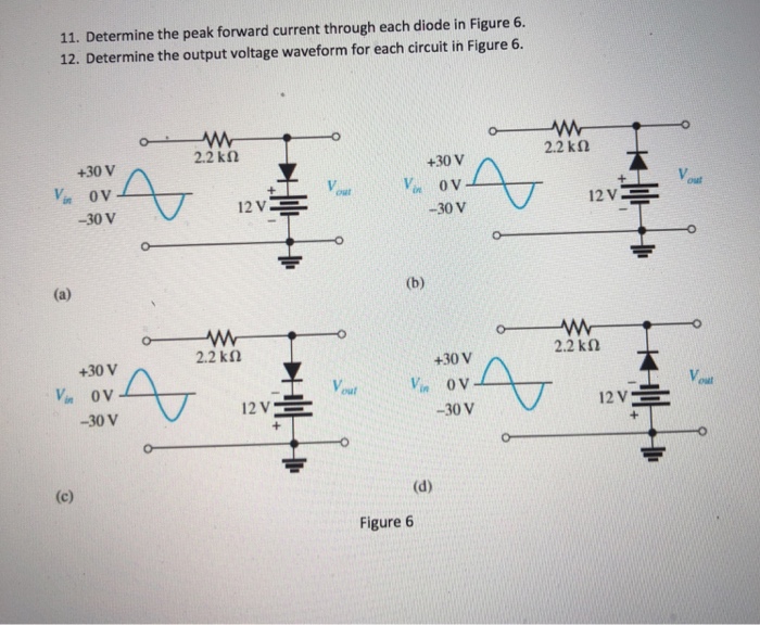 Solved 11. Determine the peak forward current through each | Chegg.com