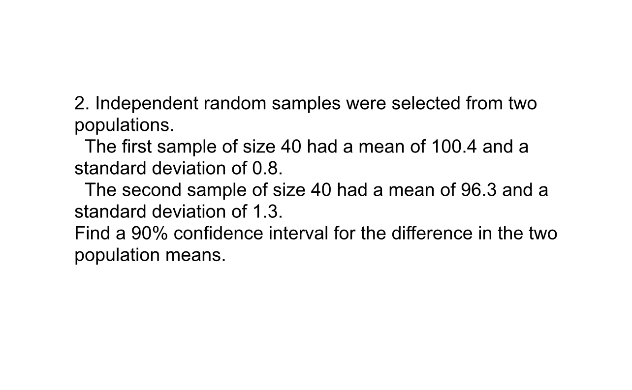 Solved Independent Random Samples Were Selected From Two