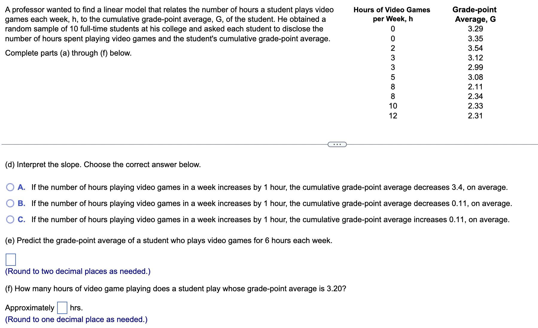 A professor wanted to find a linear model that | Chegg.com