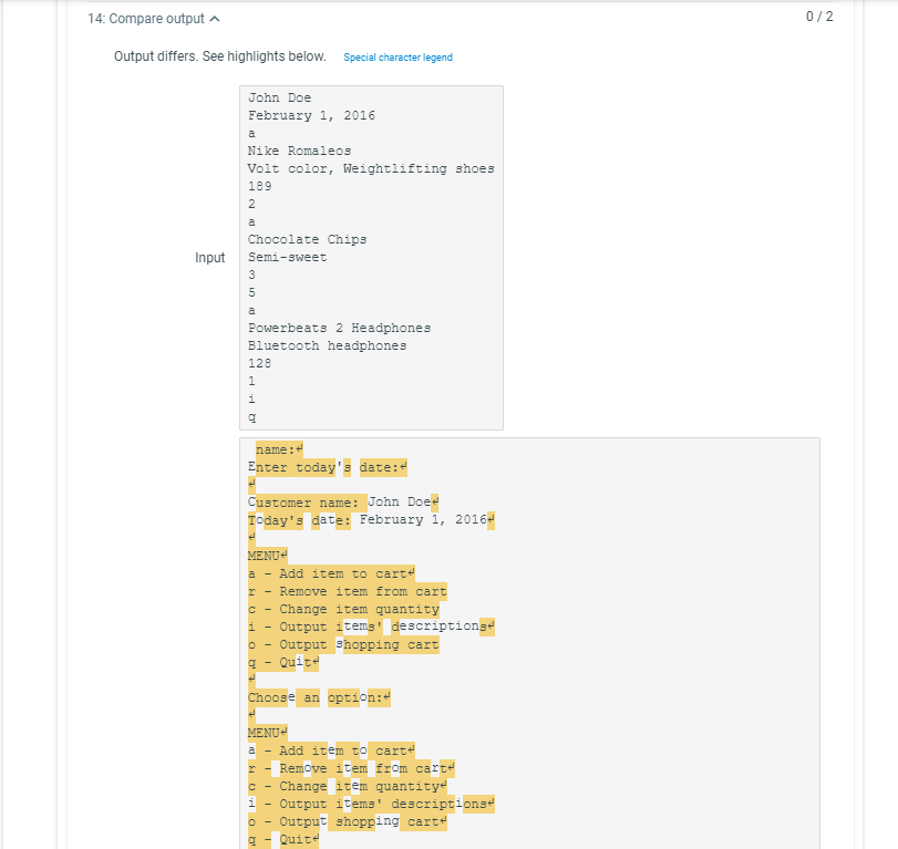 Solved 9.12 LAB*: Program: Online shopping cart (Part 2) | Chegg.com