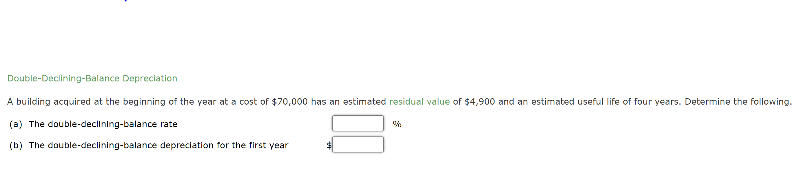 Solved Double-Declining-Balance Depreciation A building | Chegg.com
