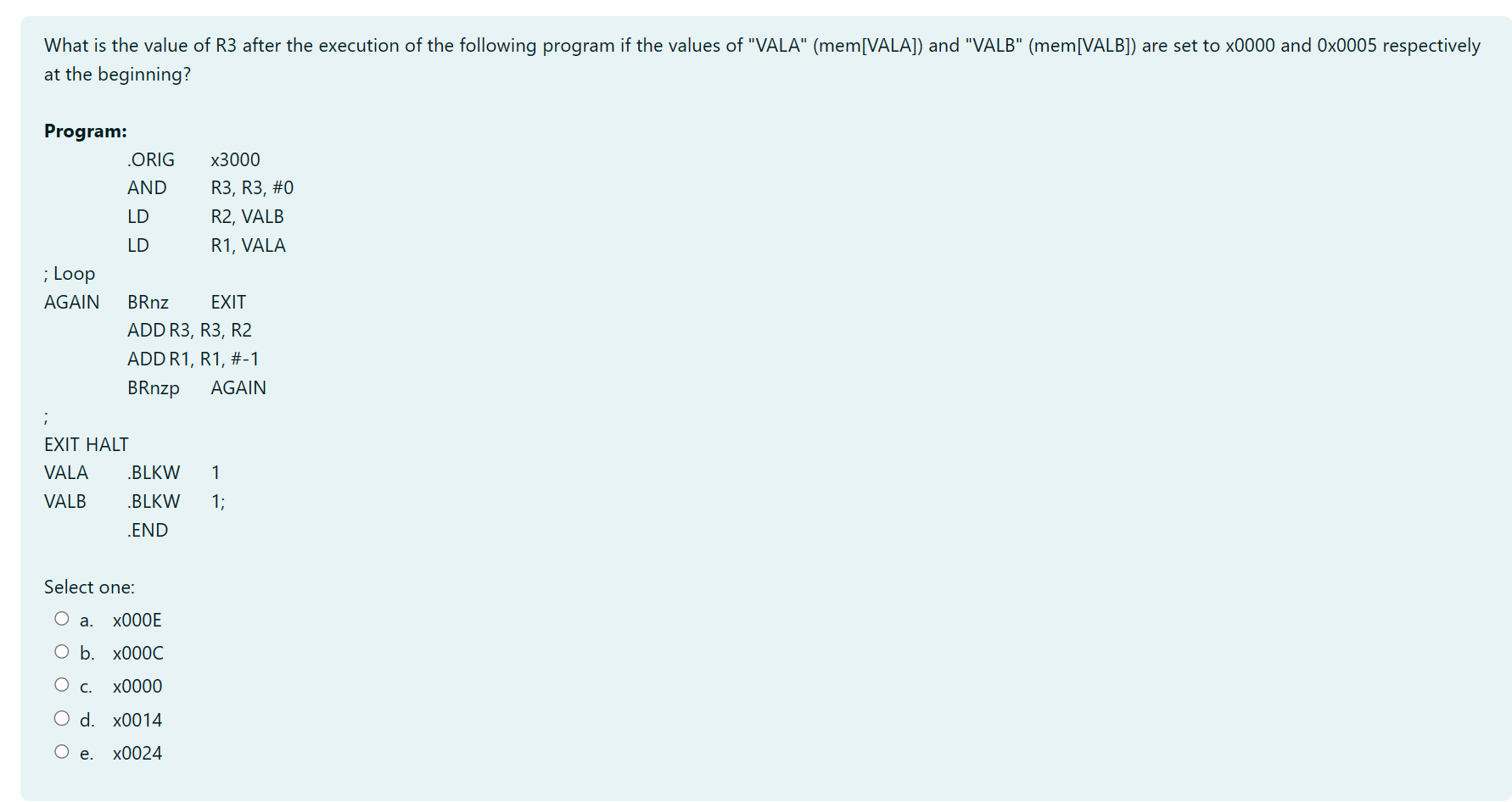 Solved What is the value of R3 after the execution of the | Chegg.com