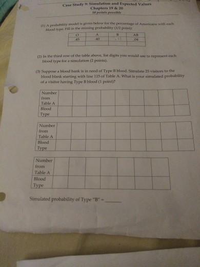 Solved Case Study ected Values Simulation and l Chapter 19 & | Chegg.com
