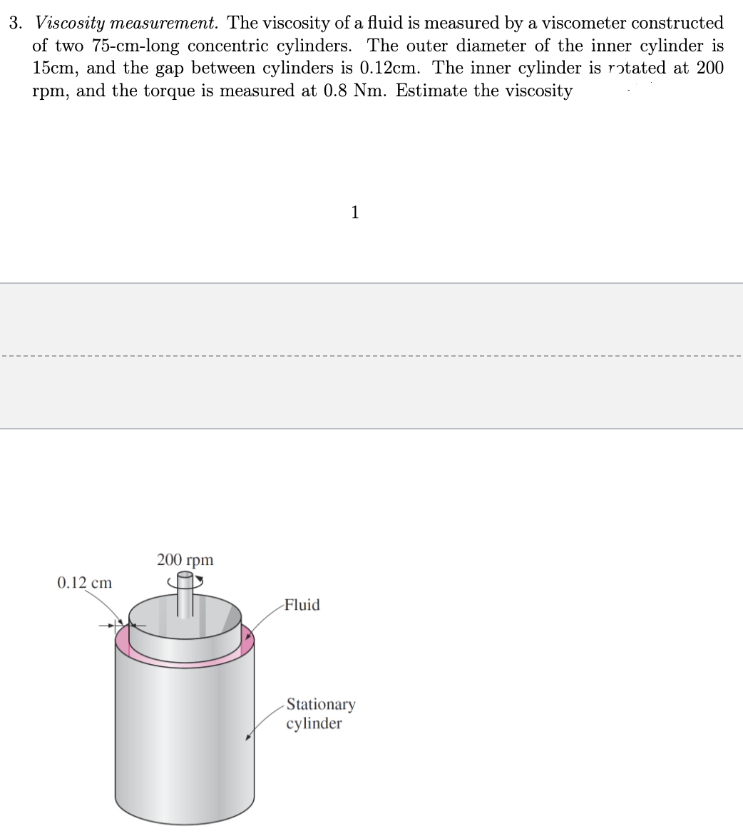 Solved Viscosity measurement. The viscosity of a fluid is | Chegg.com