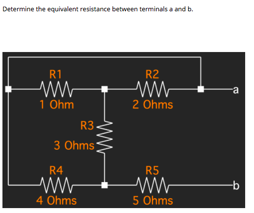 Solved Determine the equivalent resistance between terminals | Chegg.com