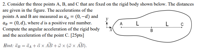 Solved 2. Consider the three points A, B, and C that are | Chegg.com