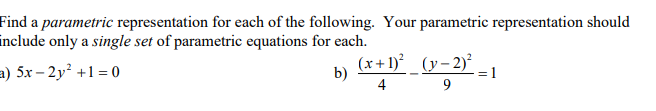 Solved ind a parametric representation for each of the | Chegg.com