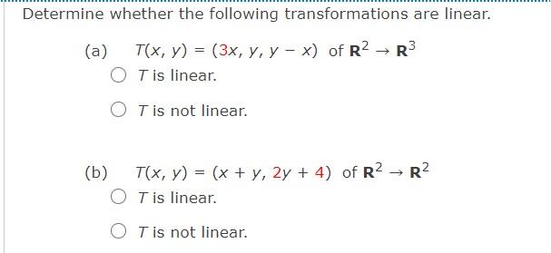 Solved Determine whether the following transformations are | Chegg.com