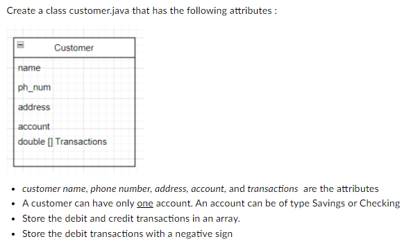 Solved An account can be of type savings or checking using | Chegg.com