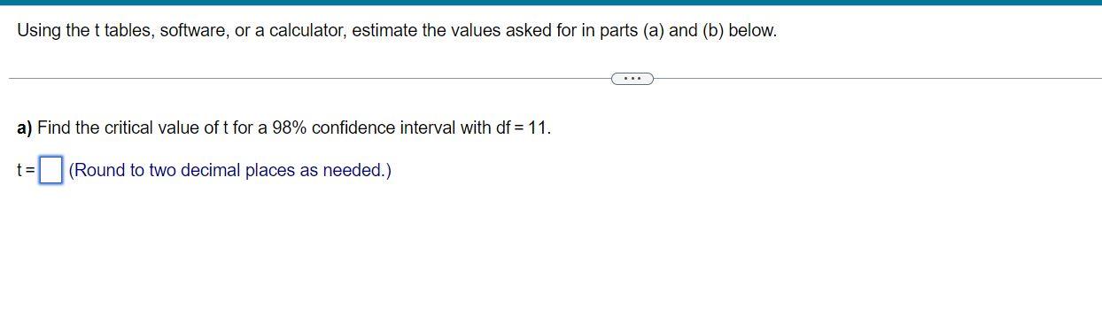 Solved Using the t tables, software, or a calculator, | Chegg.com