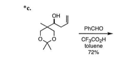 Solved *c. OH xe PhCHO CF3COCH toluene 72% | Chegg.com