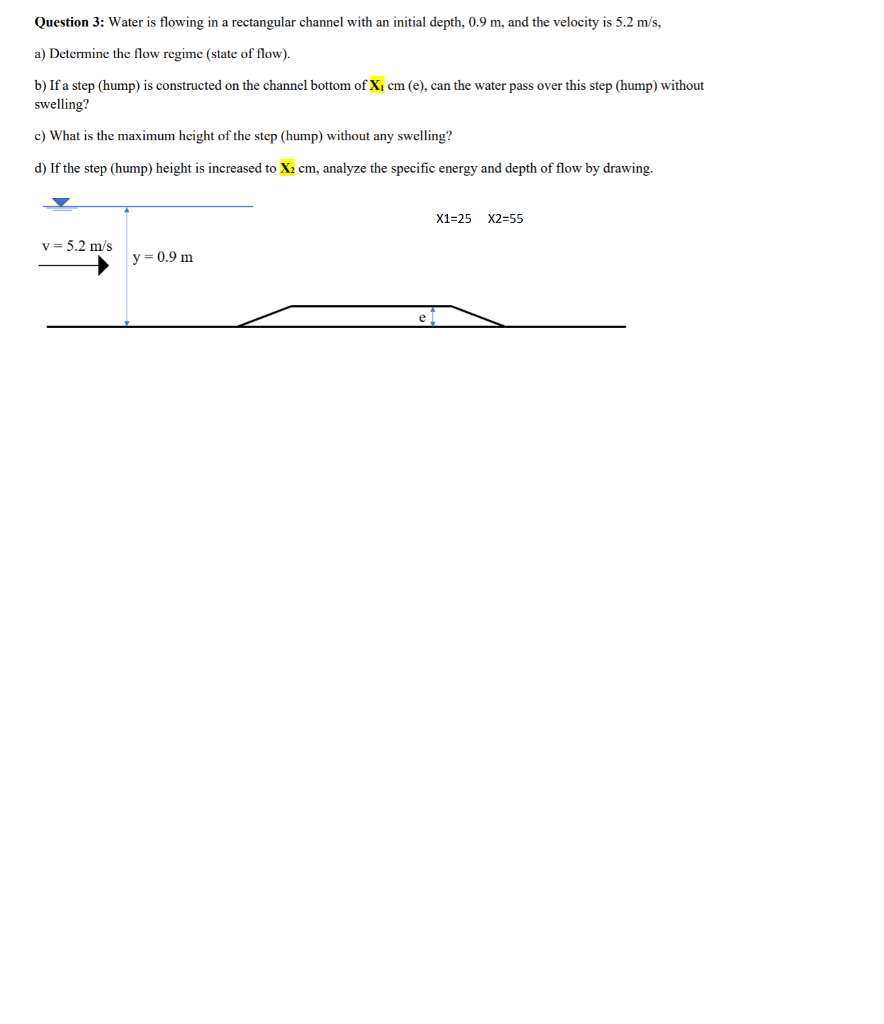 Solved Question 3: Water is flowing in a rectangular channel | Chegg.com