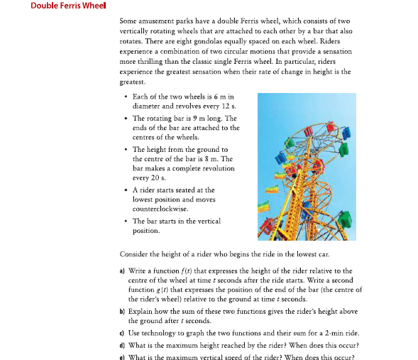 Solved Double Ferris Wheel Some amusement parks have a | Chegg.com