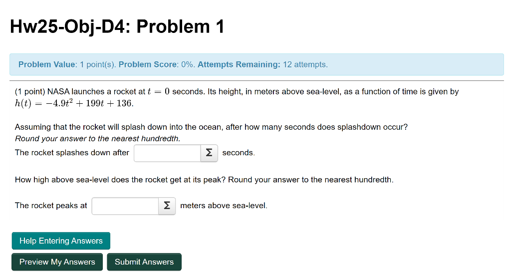 Solved Hw25 Obj D4 Problem 1 Problem Value 1 Points 