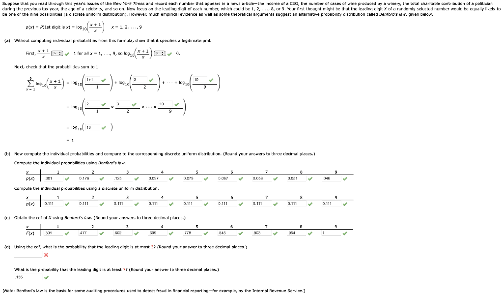 Solved Using the cdf, what is the probability that the | Chegg.com