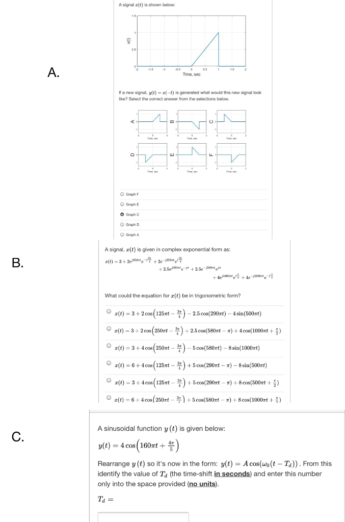 Solved A signal z(t) is shown below Time, sec If a new | Chegg.com