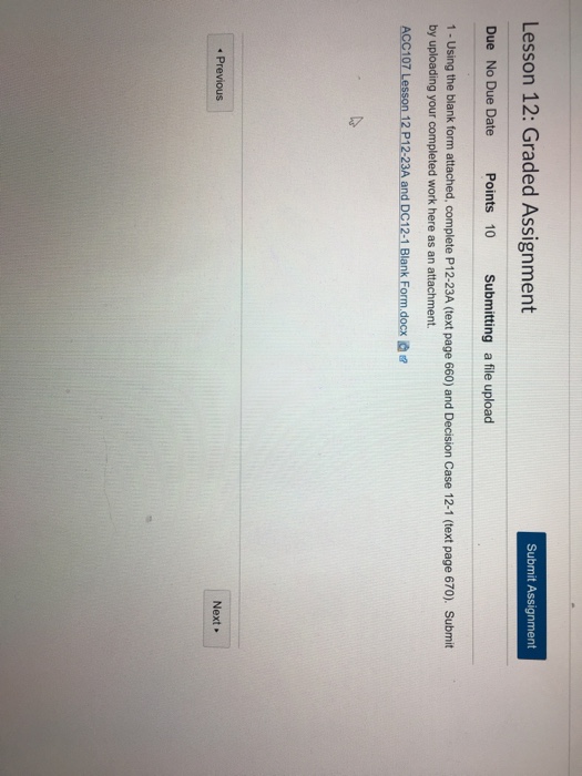 Solved Submit Assignment Lesson 12: Graded Assignment Due No | Chegg.com